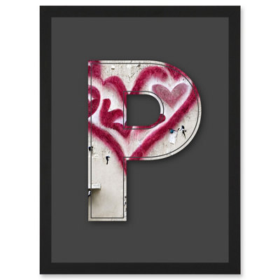Artery8 Letter P Heart Cream Decorative Graffiti Mural Alphabet Initial ...