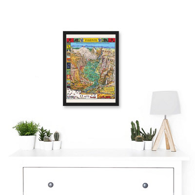 Artery8 Map Mora 1931 Yosemite Valley Pictorial National Park USA Wall ...