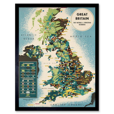 Artery8 Map UK North Sea Great Britain Natural Industrial Resources ...