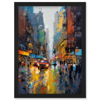 Artery8 New York City Street Taxi Traffic Modern Cityscape Wall Art ...