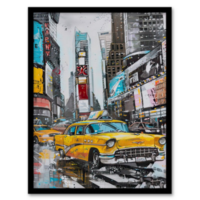 Artery8 New York City Taxi Cars Times Square Cityscape Wall Art Print ...