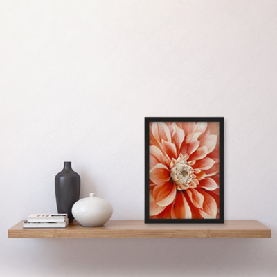 Artery8 Pink Dahlia Flower Close Up Petals Painting Wall Art Print - A4 ...