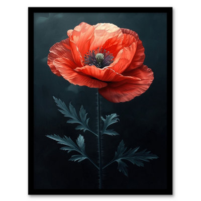 Artery8 Realistic Red Poppy Painting Dramatic and Bold Poster Wall Art ...