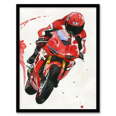 Artery8 Superbike World Championship Red Motorcycle Rider Wall Art ...