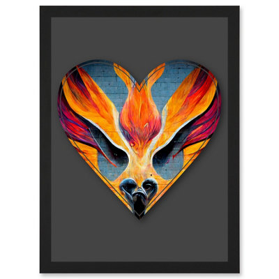 Artery8 Symbol Heart Love Phoenix Orange Decorative Graffiti Mural ...