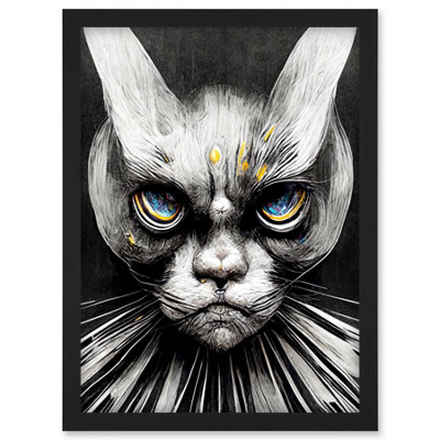 Artery8 The Sultan Of Cat Land Fantasy Gothic Cat Portrait Wall Art ...