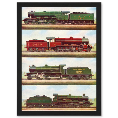 Artery8 Train Steam Engine Railway Locomotive Wall Art Print - A4 Size