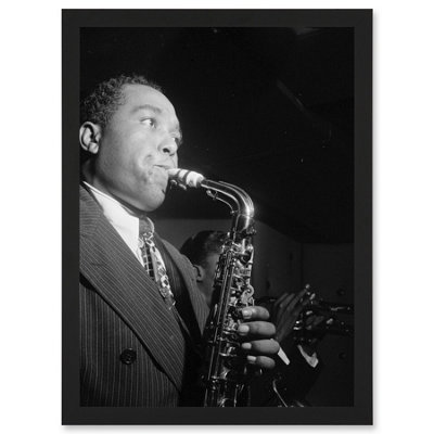 Artery8 Vintage Photo Charlie Parker Jazz Music Sax Legend Black ...