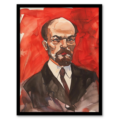 Artery8 Vladimir Lenin Portrait Union Communism Wall Art Print - A4 Size