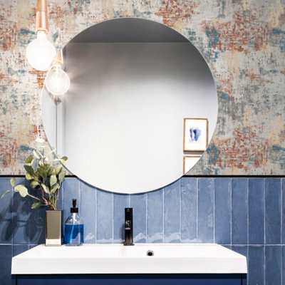Arthouse Abstract Texture Copper Navy Wallpaper