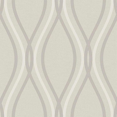 Arthouse Contour Taupe Geometric Waves Lines/ Stripe Wallpaper 902901