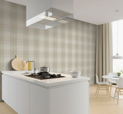 Arthouse Country Tartan Taupe Wallpaper 294903
