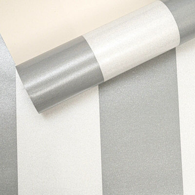 Arthouse Dazzle Stripe Silver Glitter Grey White Stripes Free Match ...
