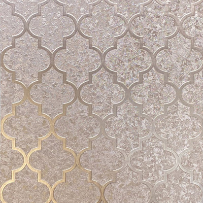 Arthouse Geometric Velvet Trellis Rose Gold Metallic Wallpaper for ...