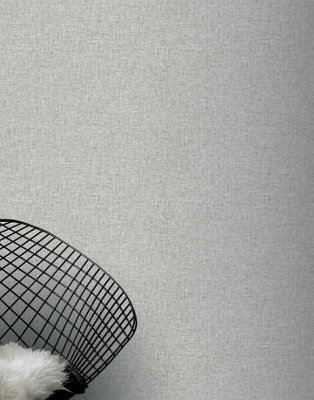 ARTHOUSE LINEN TEXTURED MID GREY SELF ADHESIVE 6M QUALITY WALLPAPER 300215