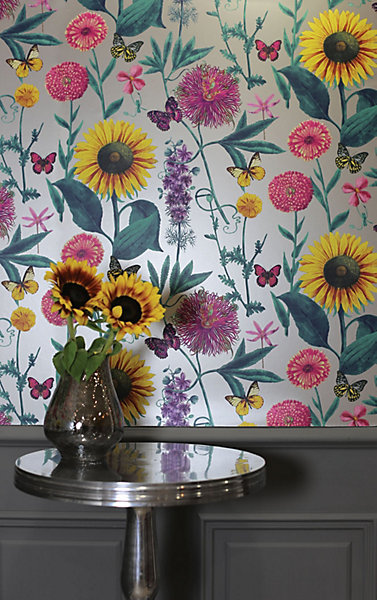 Arthouse Summer Garden Grey Multi Wallpaper Arthouse Summer Garden Grey Multi Wallpaper