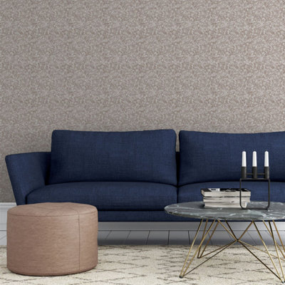 Arthouse Velvet Effect Crush Foil Rose Gold Metallic Wallpaper Feature ...