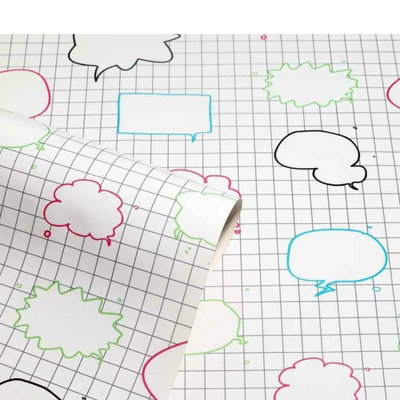 Arthouse Wipeable Wallpaper Whiteboard Note Memo Drawing Board Nursery ...