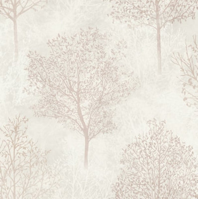 ARTHOUSE WONDERLAND NATURAL TREE SILHOUTTE FOREST WALLPAPER GLITTER 256702