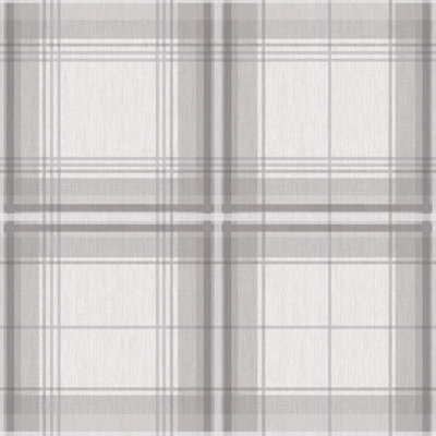 Arthouse Woven Check Grey/White Wallpaper