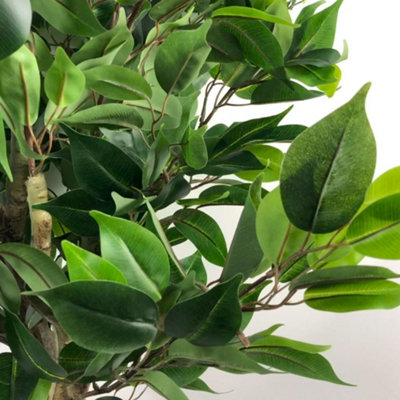 Artificial 110cm Evergreen Ficus Tree Copper Planter