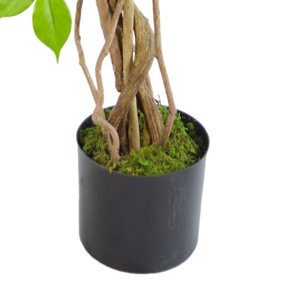 Artificial 110cm Purple Wisteria Tree with Gold Metal Planter