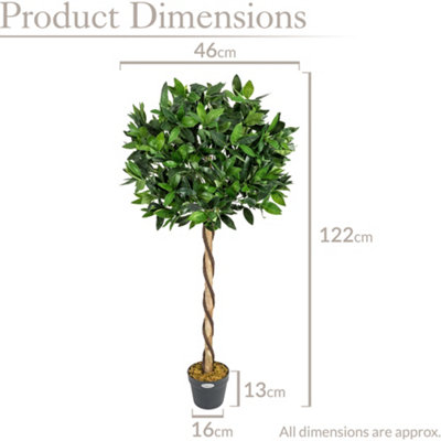 Artificial Bay Tree Large Potted Indoor Outdoor Topiary Decoration 3ft 4ft