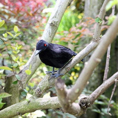 Artificial Birds Realistic Black Raven Feathered Crow for Halloween ...