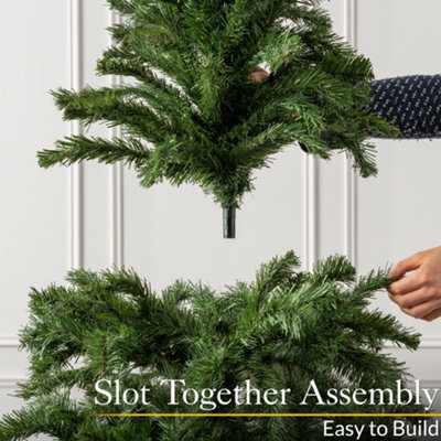 Artificial Christmas Tree Green Pine Spruce With Metal Stand Christow 6ft