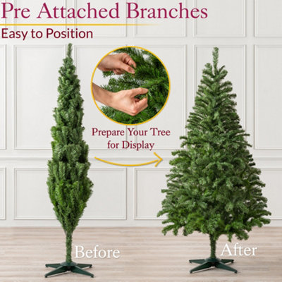 Artificial Christmas Tree Green Pine Spruce With Metal Stand Christow 6ft