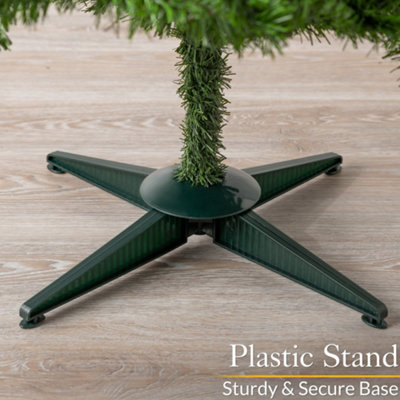 Artificial Christmas Tree Green Pine Spruce With Metal Stand Christow 6ft