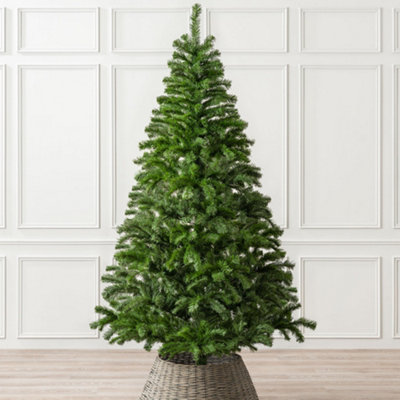 Artificial Christmas Tree Green Pine Spruce With Metal Stand Christow 7ft
