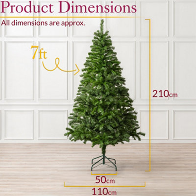 Artificial Christmas Tree Green Pine Spruce With Metal Stand Christow 7ft