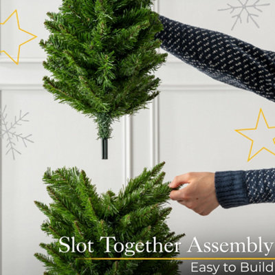 Artificial Christmas Tree Slim Pencil Spruce With Stand Christow 7ft