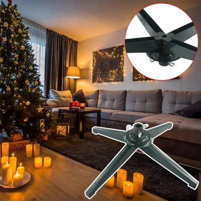 Artificial Christmas Tree Stand, Fable Large Metal Xmas Tree Revolving ...