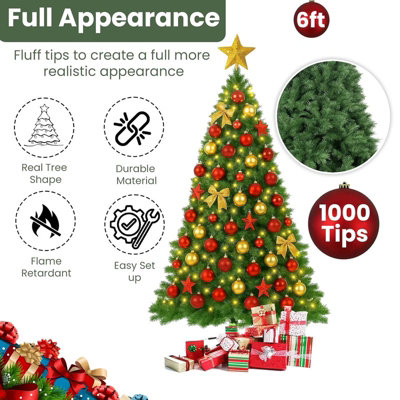 Artificial Christmas Tree with 1000 tips - Realistic PVC Pine Xmas Tree ...
