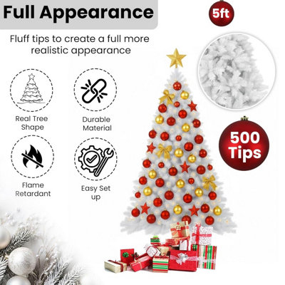 Artificial Christmas Tree with 500 Tips - Modern Realistic Xmas Tree ...
