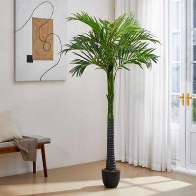 Artificial Coconut Palm Tree Decorative Plant in Planter 220cm H