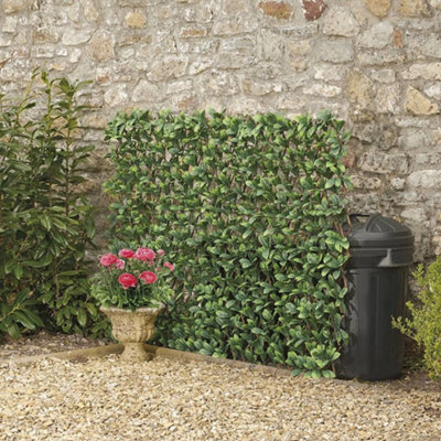 Artificial Evergreen Laurel Leaf Hedge Trellis 1 x 2m Expandable ...