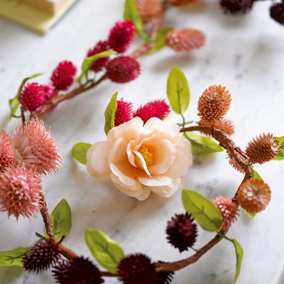 Artificial Everlasting Strawflower Garland - Colourful Faux Fake ...