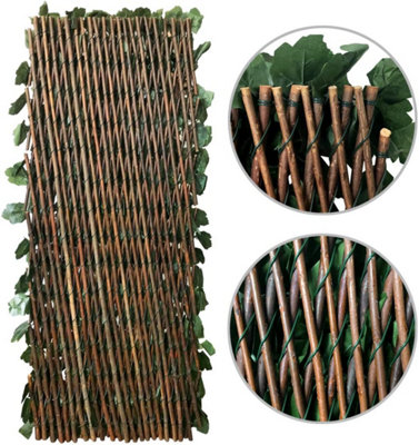Artificial Expandable Faux Leaf Fence Privacy Screen for Balcony Patio ...