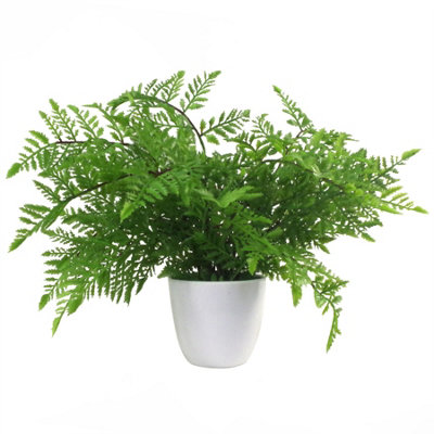 Artificial Fern Plant Pot Southern Wood Fern 30cm Leaf Design Realistic ...