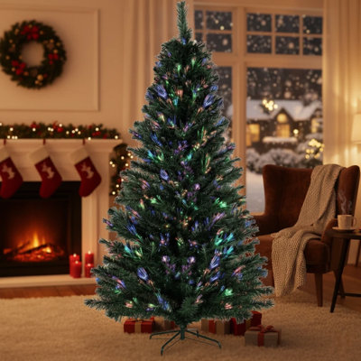 Artificial Fibreoptic Christmas Tree, Bushy Xmas Tree with 230 ...
