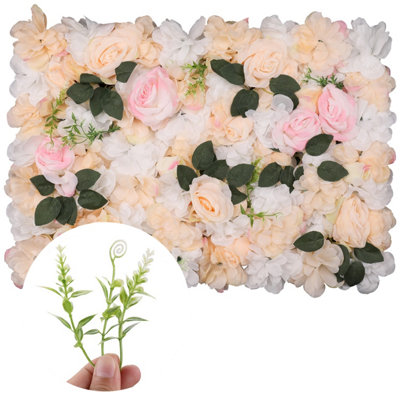 Artificial Flower Wall Backdrop Panel, 60cm x 40cm, Pastella & Poma ...