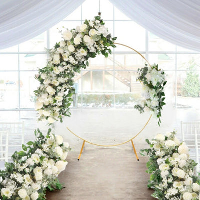 Artificial Flower White Rose Floral Row for Wedding Aisle Decor Arch ...