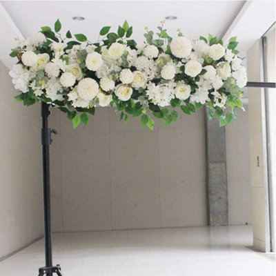 Artificial Flower White Rose Floral Row for Wedding Aisle Decor Arch ...