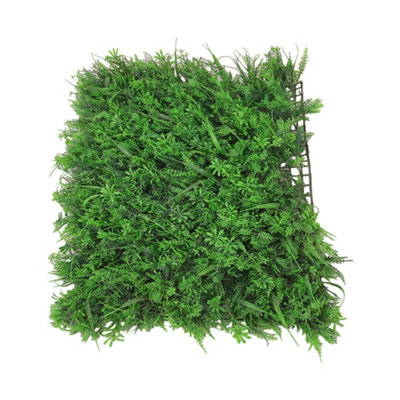 Artificial Grass Plant Wall Panel, Artificial Leaves Hedge Greenery Wall Panel 60cm W x 40cm D x ...