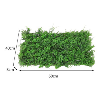 Artificial Grass Plant Wall Panel, Artificial Leaves Hedge Greenery Wall Panel 60cm W x 40cm D x ...