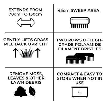 Artificial Grass Rake 45cm Wide Brush For Fake Lawn Astro Turf Garden