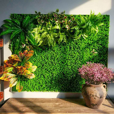 Artificial Grass Siding 6 Pcs Green Ivy Wall Panel Set for Indoor or ...
